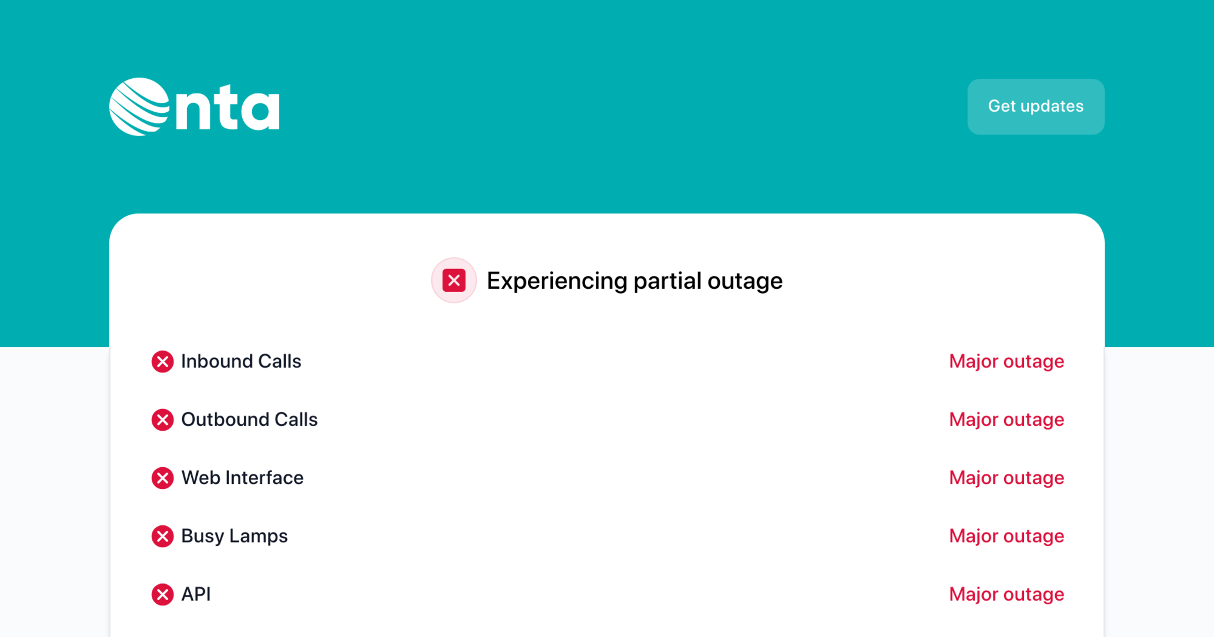 Notice history - NTA - Status